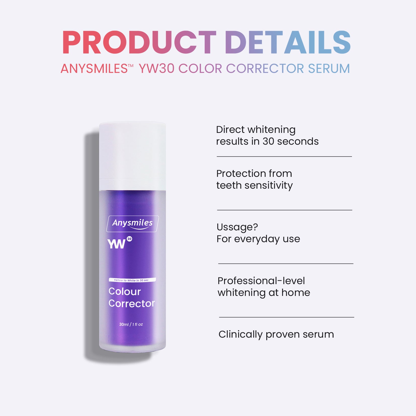 YW30 Kleurcorrectorserum – Anysmiles